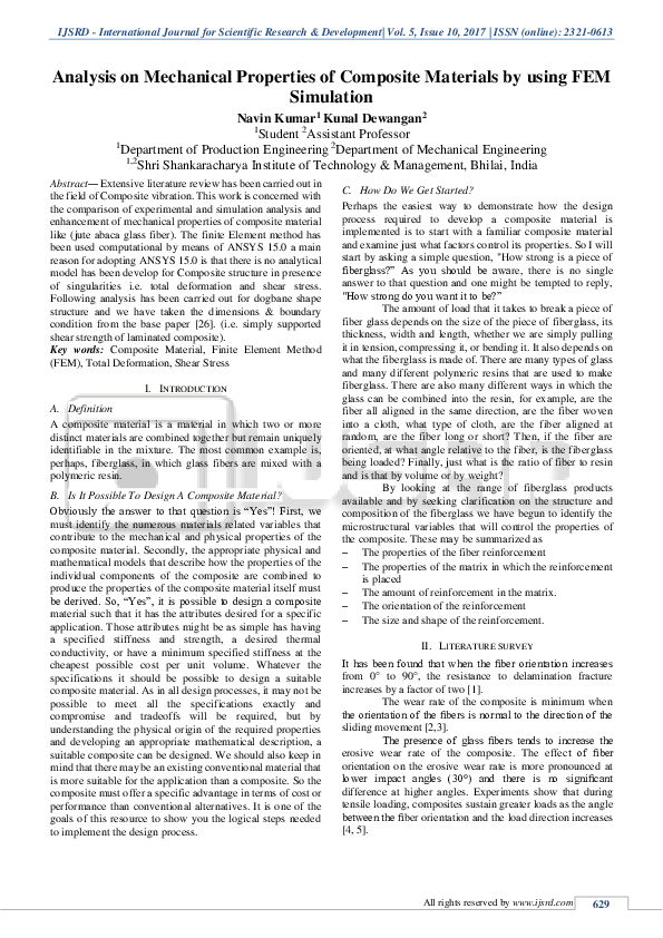 (PDF) Analysis on Mechanical Properties of Composite Materials by using ...