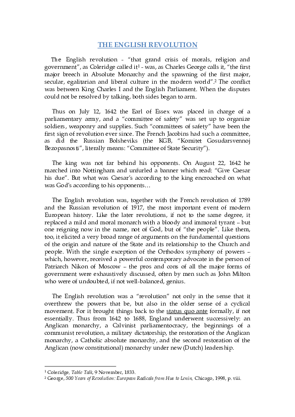 (DOC) THE ENGLISH REVOLUTION
