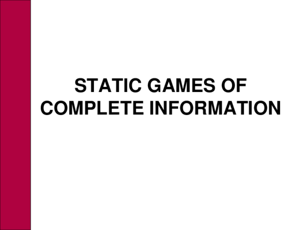 (PDF) STATIC GAMES OF COMPLETE INFORMATION