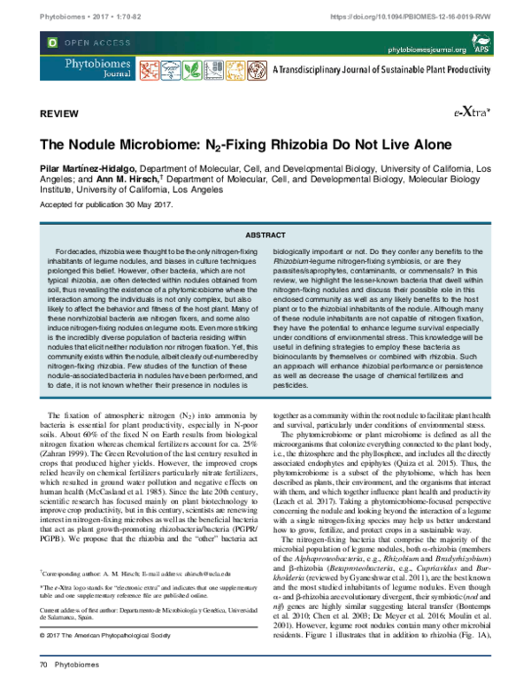 (PDF) The Nodule Microbiome: N 2 -Fixing Rhizobia Do Not Live Alone