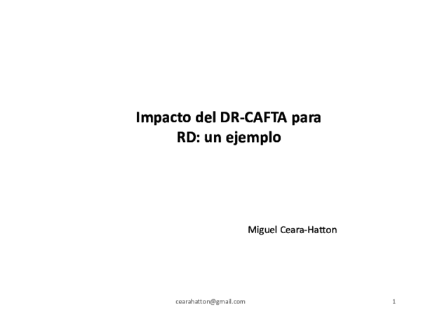 (PDF) Impacto del DR-CAFTA para RD: un ejemplo