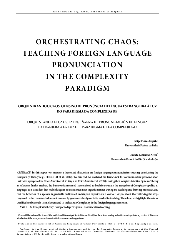 (PDF) Orchestrating Chaos: Teaching foreign language pronunciation in ...