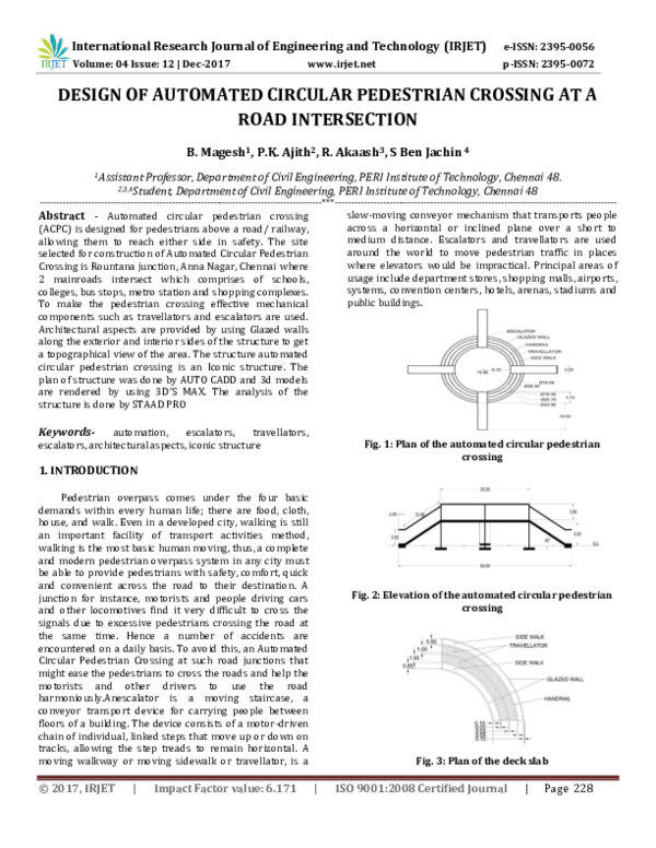 (PDF) DESIGN OF AUTOMATED CIRCULAR PEDESTRIAN CROSSING AT A ROAD ...