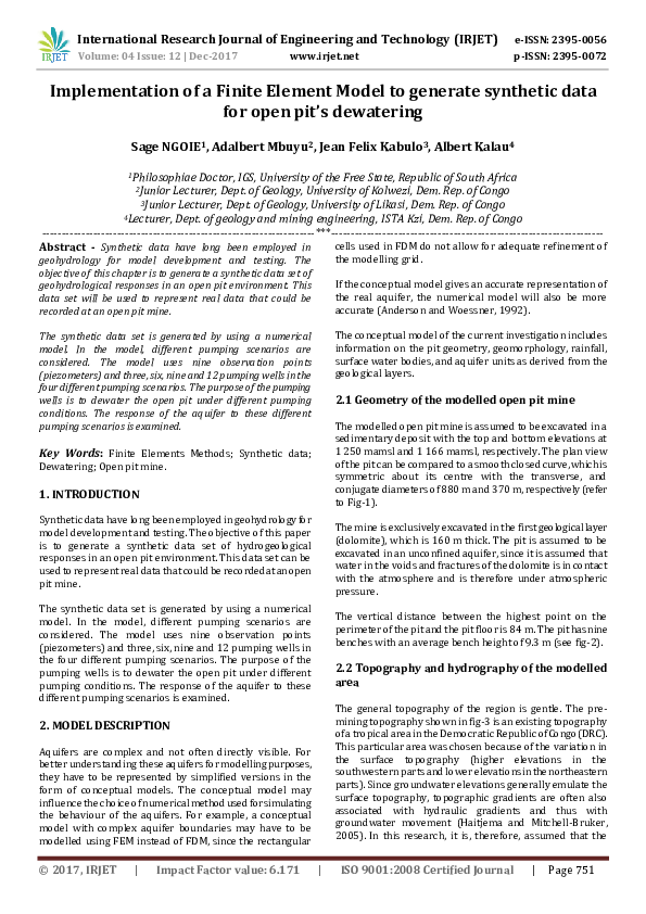 Pdf Implementation Of A Finite Element Model To Generate Synthetic