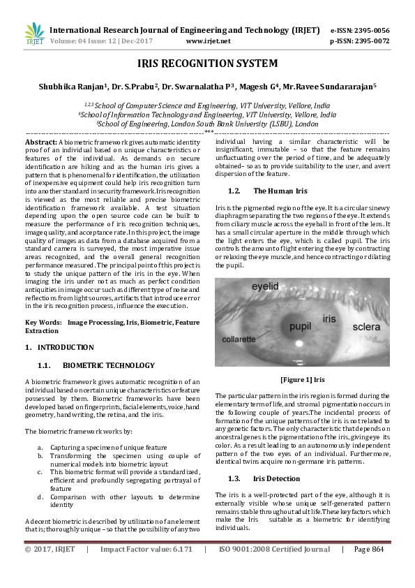 (PDF) IRIS RECOGNITION SYSTEM