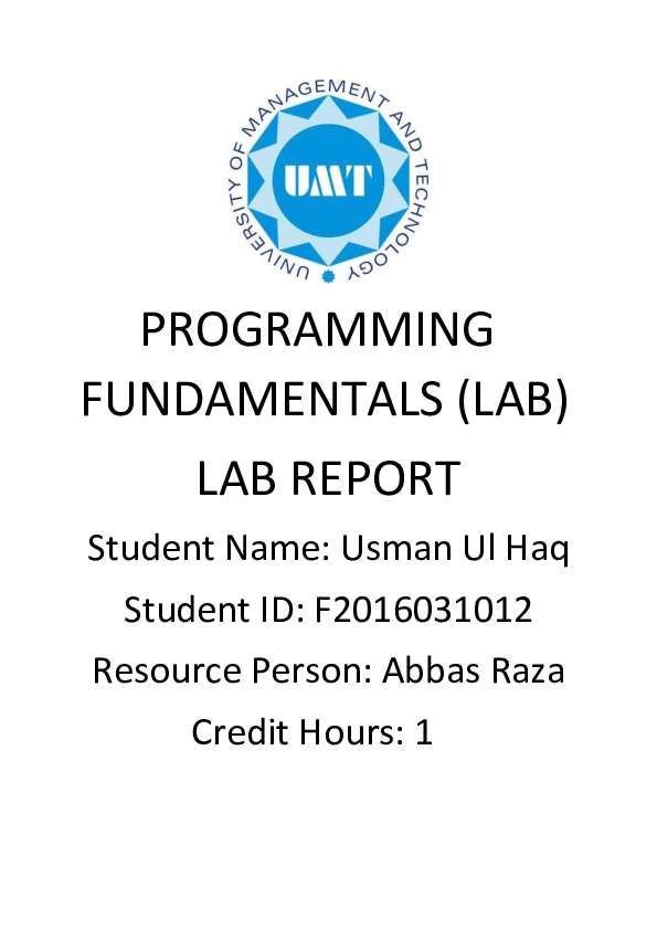 DOC PROGRAMMING FUNDAMENTALS 1 USMAN UL HAQ Academia edu doc-programming-fundamentals-1-usman-ul-haq-academia-edu