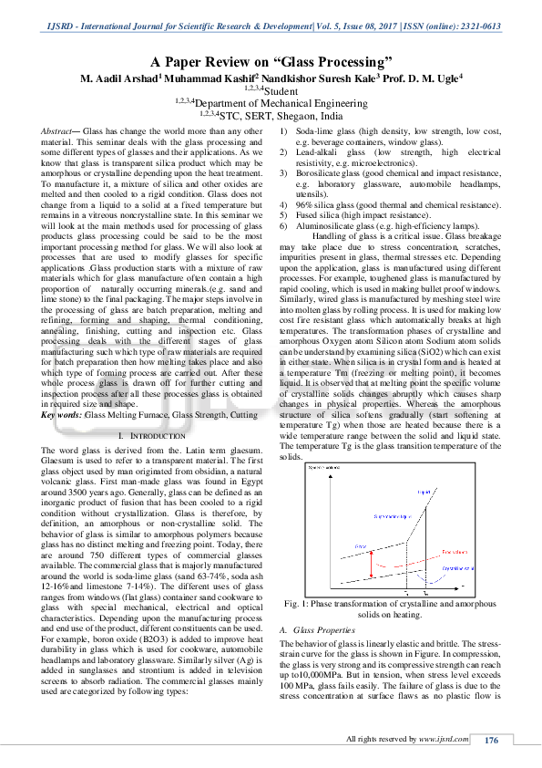 (PDF) A Paper Review on " Glass Processing