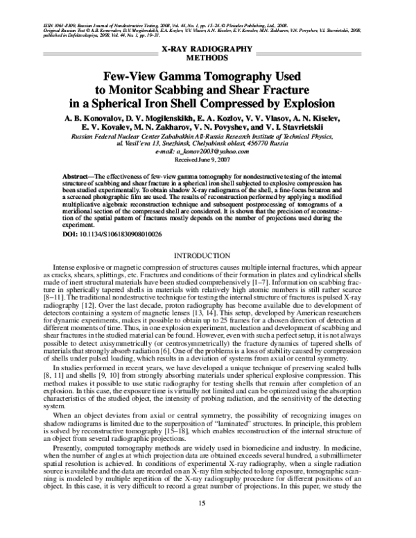 (PDF) Few-view gamma tomography used to monitor scabbing and shear ...