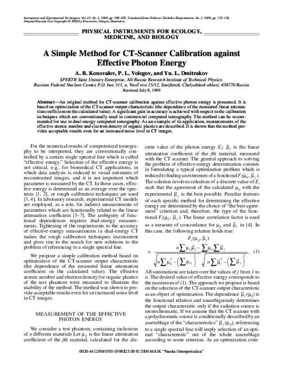 (PDF) A simple method for CT-scanner calibration against effective ...