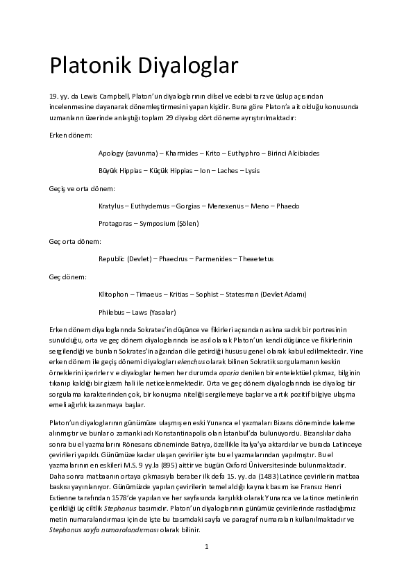 (PDF) Platonik Diyaloglar