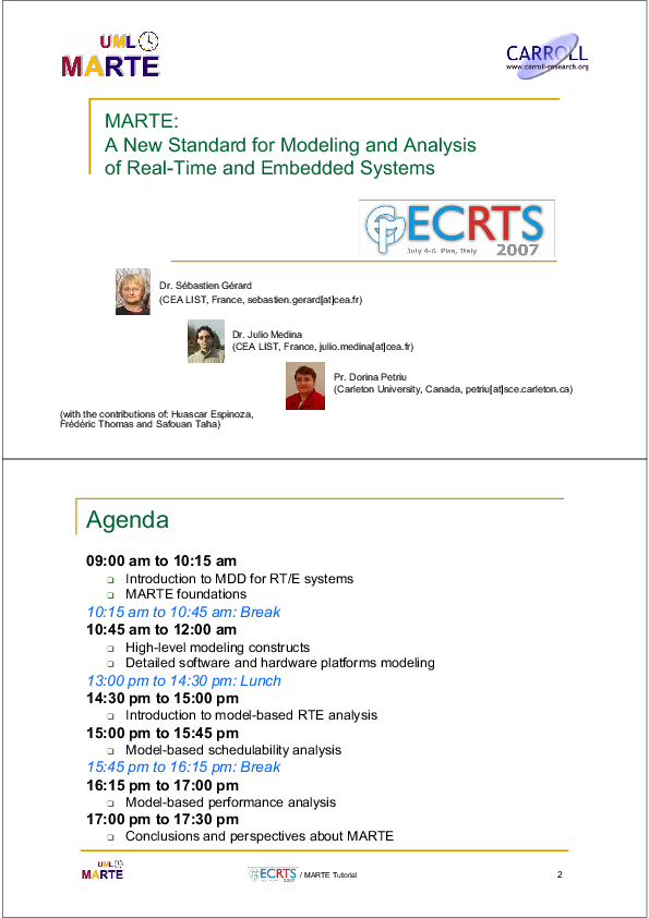(PDF) MARTE: A New Standard for Modeling and Analysis of Real-Time and Embedded Systems