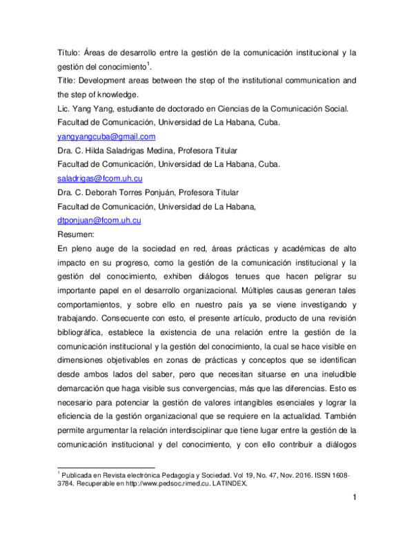 (PDF) Development areas between the step of the institutional ...