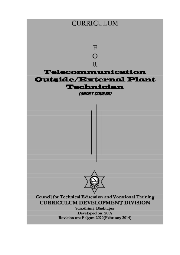 (PDF) Telecom outside external plant technician 2014 final