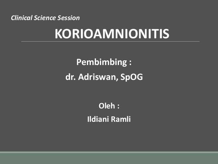 (PPT) Korioamniongitis