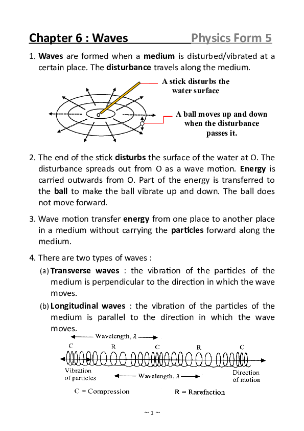 (DOC) Physics Chapter 6 Waves