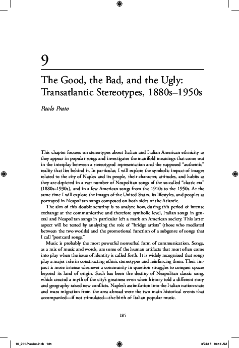 (PDF) The Good the Bad and the Ugly: Transatlantic Stereotypes (1880s ...