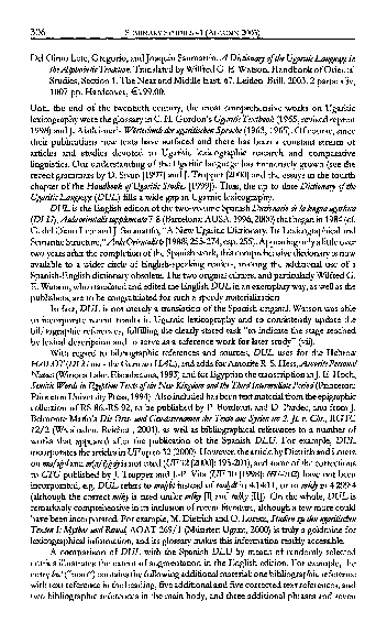 (PDF) Review of A Dictionary of the Ugaritic Language in the Alphabetic ...