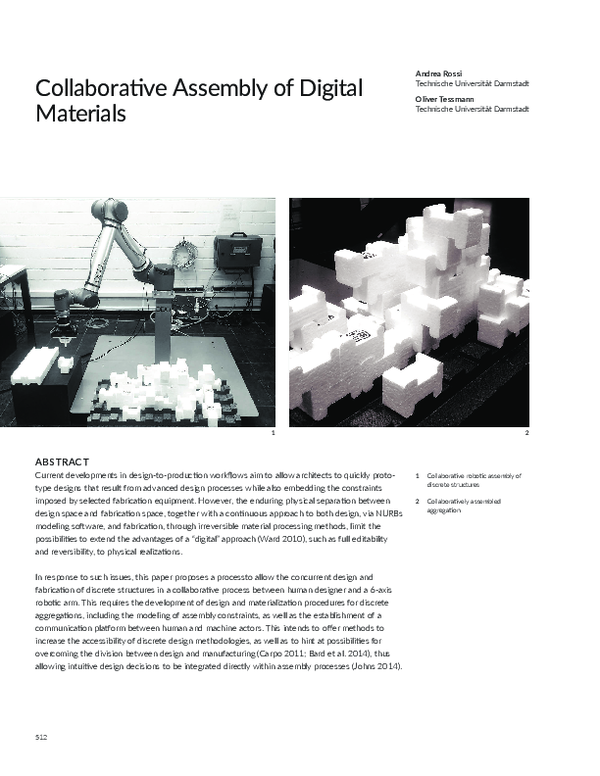 (PDF) Collaborative Assembly of Digital Materials