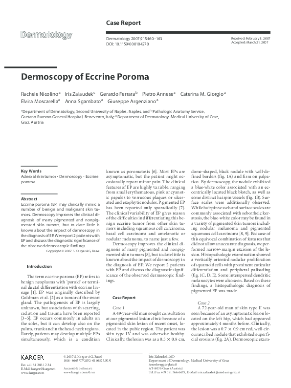 (PDF) Dermoscopy of Eccrine Poroma