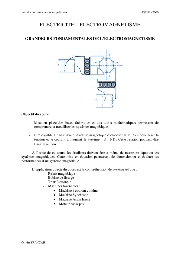 (PDF) Introduction aux circuits magnétiques ESIEE -2000 ELECTRICITE ...