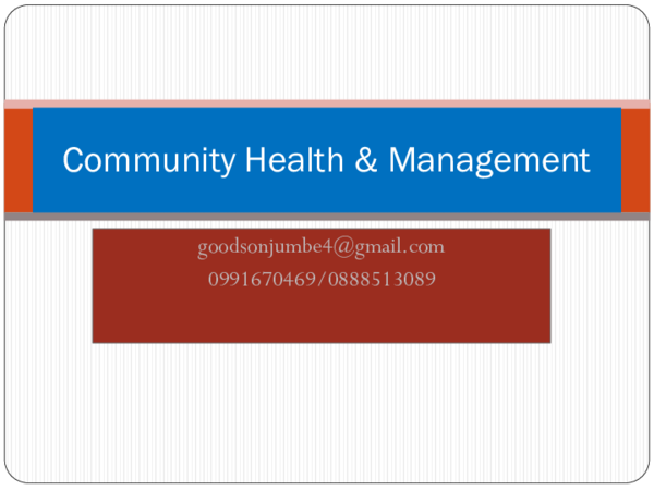 (PPT) Community Health Management