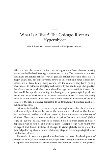 (PDF) What is a river? The Chicago River as Hyperobject