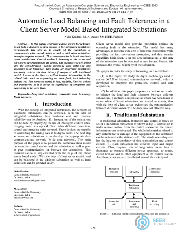 Pdf Automatic Load Balancing And Fault Tolerance In A Client Server Model Based Integrated