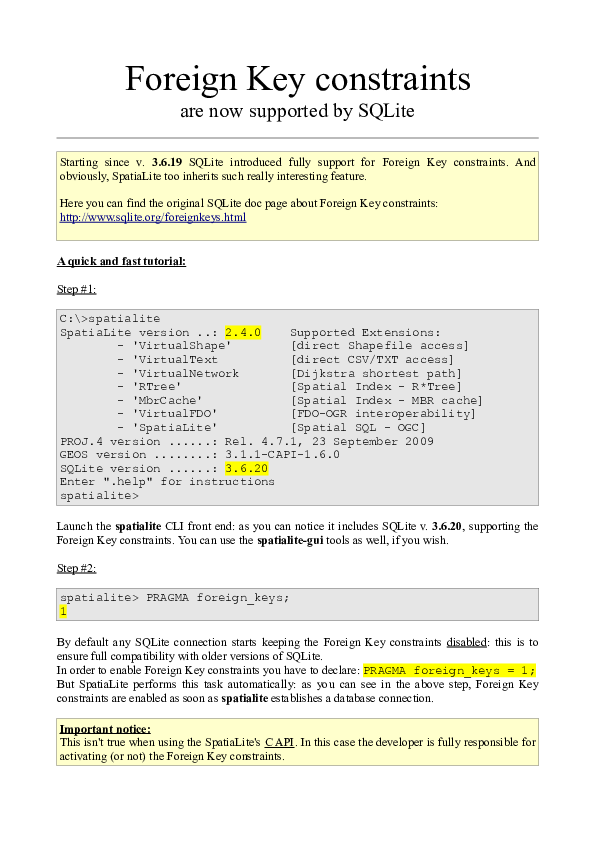 (PDF) Foreign Key Constraints
