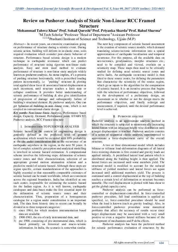 (PDF) Review on Pushover Analysis of Static Non-Linear RCC Framed Structure