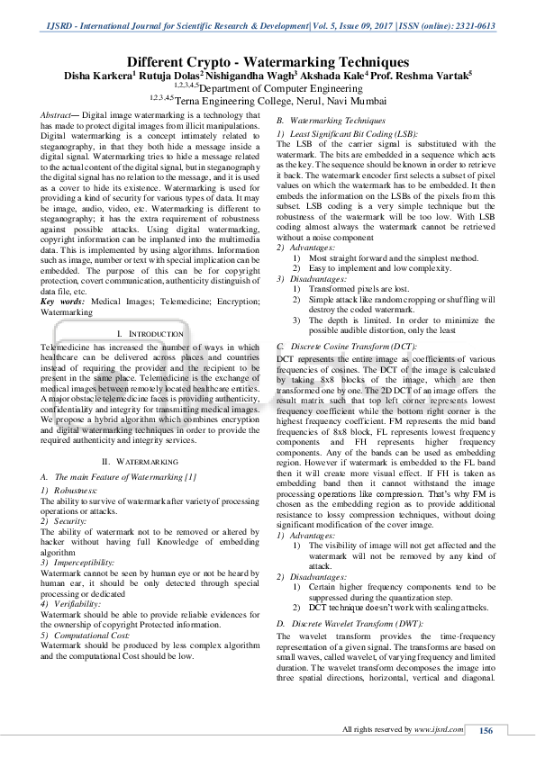 (PDF) Different Crypto -Watermarking Techniques