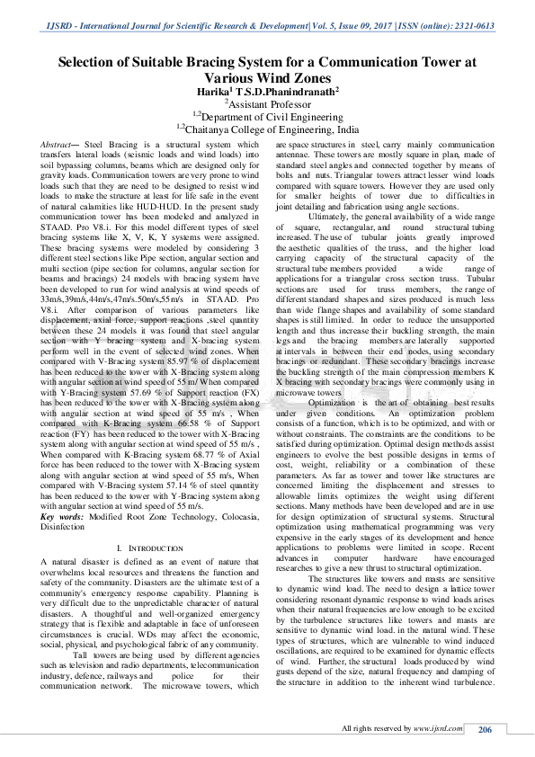 (PDF) Selection of Suitable Bracing System for a Communication Tower at ...