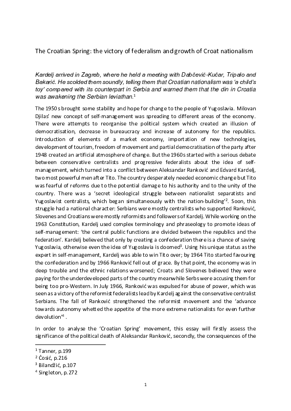 (DOC) The Croatian Spring: the victory of federalism and growth of ...