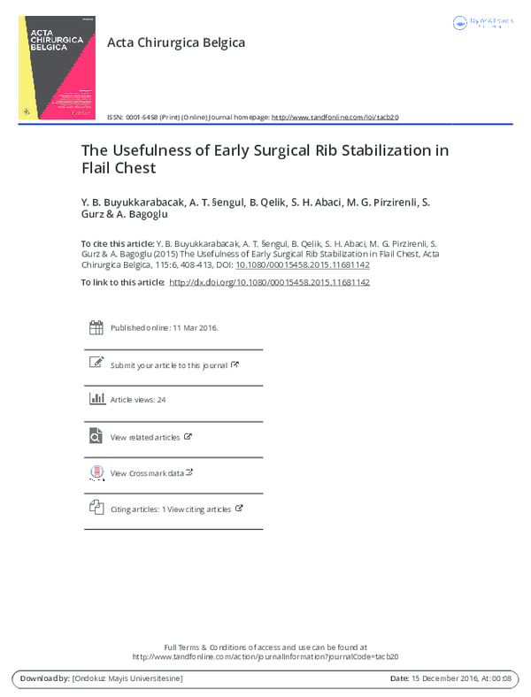 (PDF) Acta Chirurgica Belgica The Usefulness of Early Surgical Rib ...