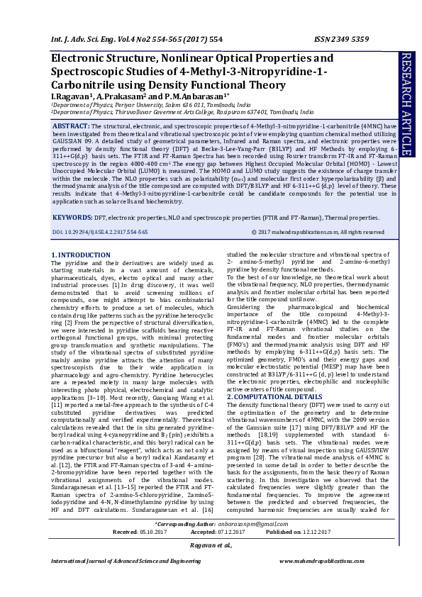 (PDF) Quantum chemical calculations on the geometrical, conformational, spectroscopic (FTIR, FT ...