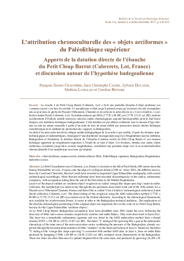 (PDF) L'attribution chronoculturelle des « objets arciformes » du ...