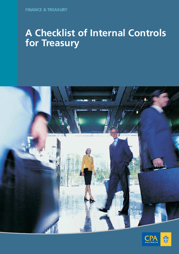 (PDF) A Checklist of Internal Controls for Treasury FINANCE & TREASURY
