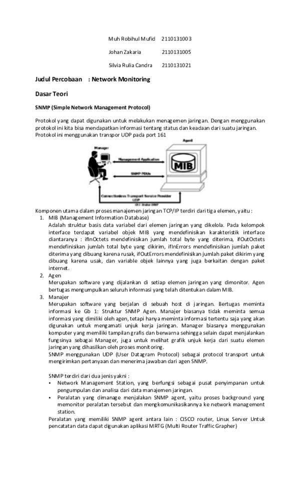Doc Network Monitoring Snmp Simple Network Management Protocol