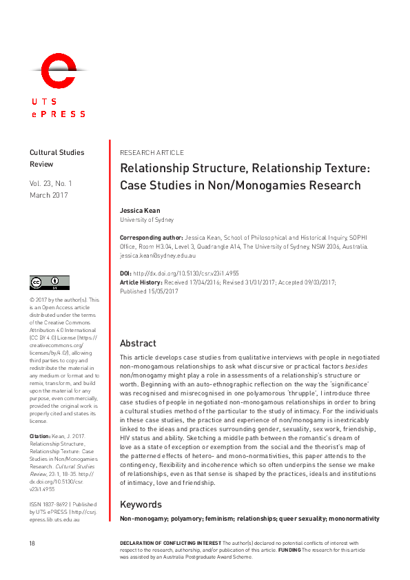 (PDF) Relationship Structure, Relationship Texture: Case Studies in Non ...