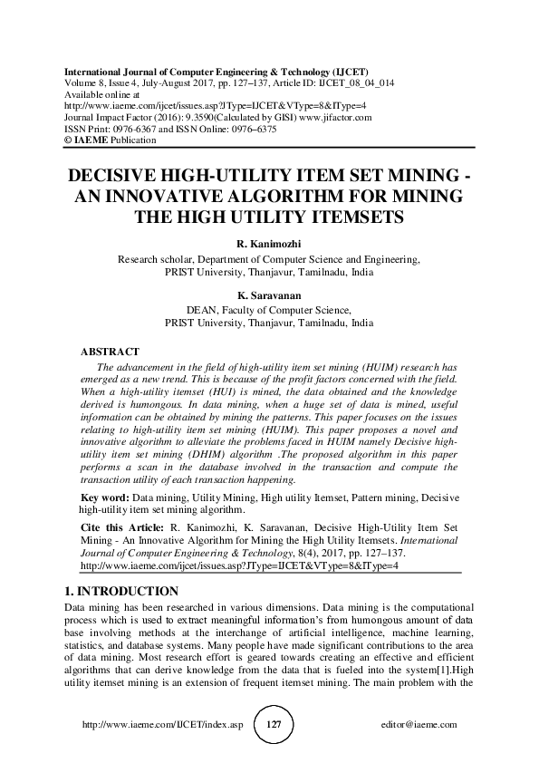 (PDF) A REVIEW ON DATA MINING AND BIGDATA | IAEME Publication - Academia.edu