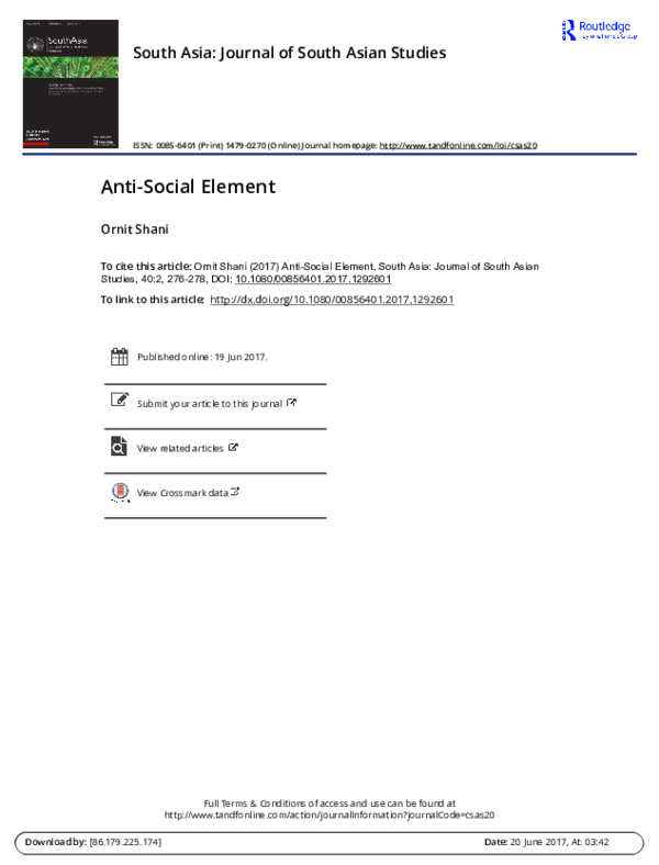 (PDF) Anti-Social Element