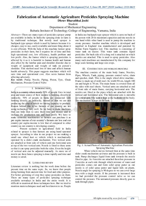 (PDF) Design and Development of Multipurpose Pesticides Spraying ...