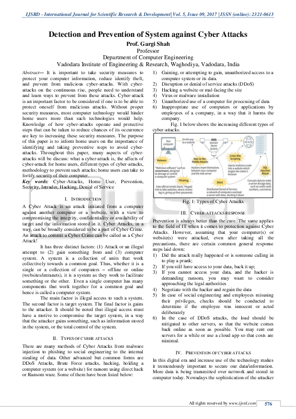 (PDF) Cyber Attack Detection and Prevention Guide