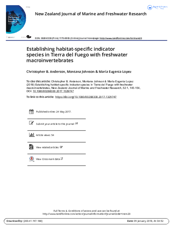 (PDF) Establishing habitat-specific indicator species in Tierra del ...
