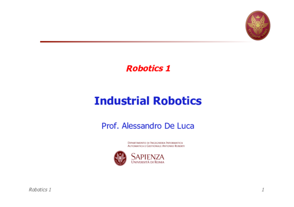 (PDF) Robotics 1 Industrial Robotics