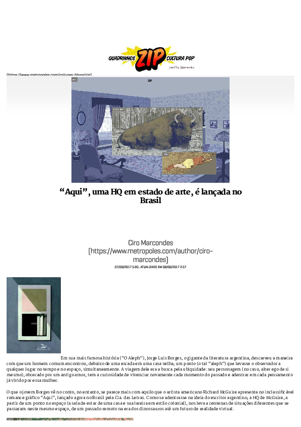 (PDF) "Aqui", uma HQ em estado de arte, é lançada no Brasil