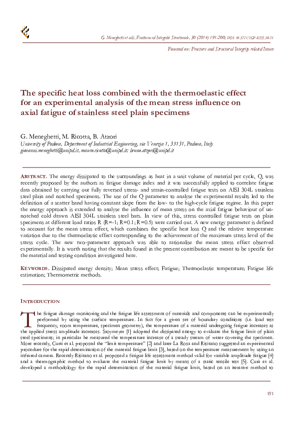 (PDF) The specific heat loss combined with the thermoelastic effect for ...