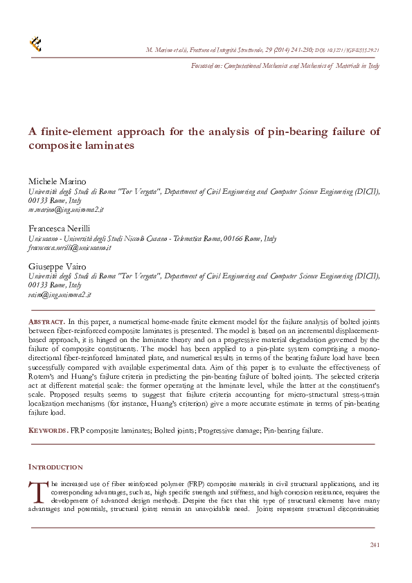 (PDF) A finite-element approach for the analysis of pin-bearing failure ...