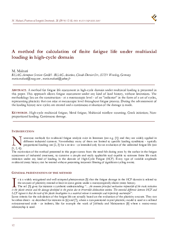 (PDF) A method for calculation of finite fatigue life under multiaxial loading in hig.PDF