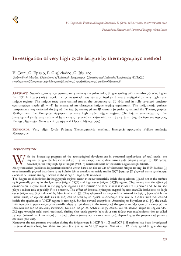(PDF) Investigation of very high cycle fatigue by thermographyc method.PDF