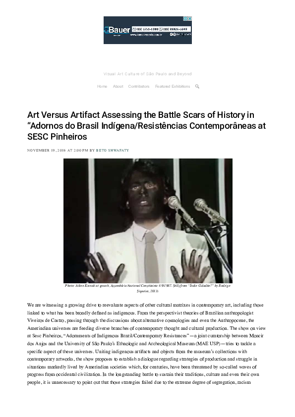 (PDF) Art Versus Artifact